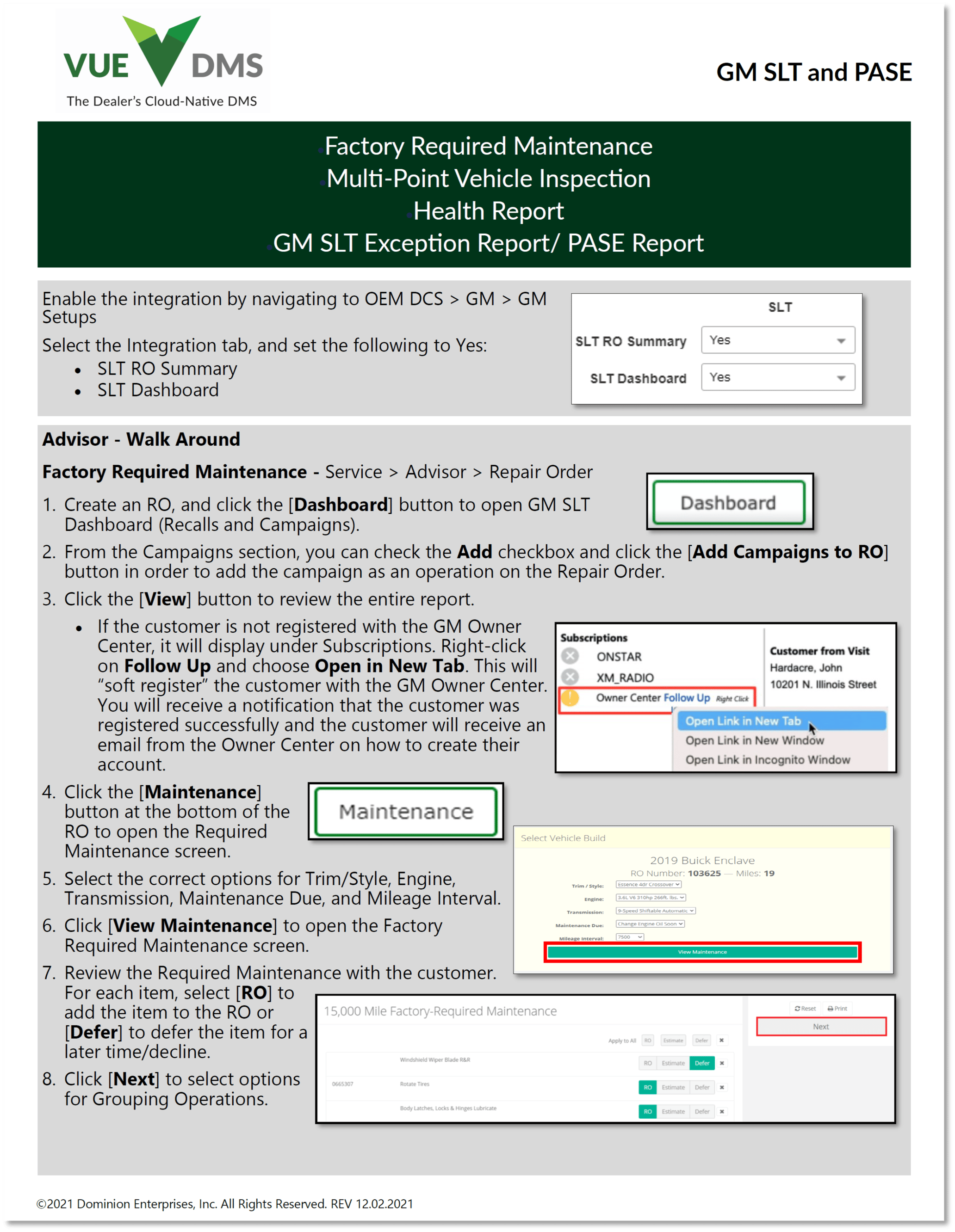 GM SLT and PASE(Service)