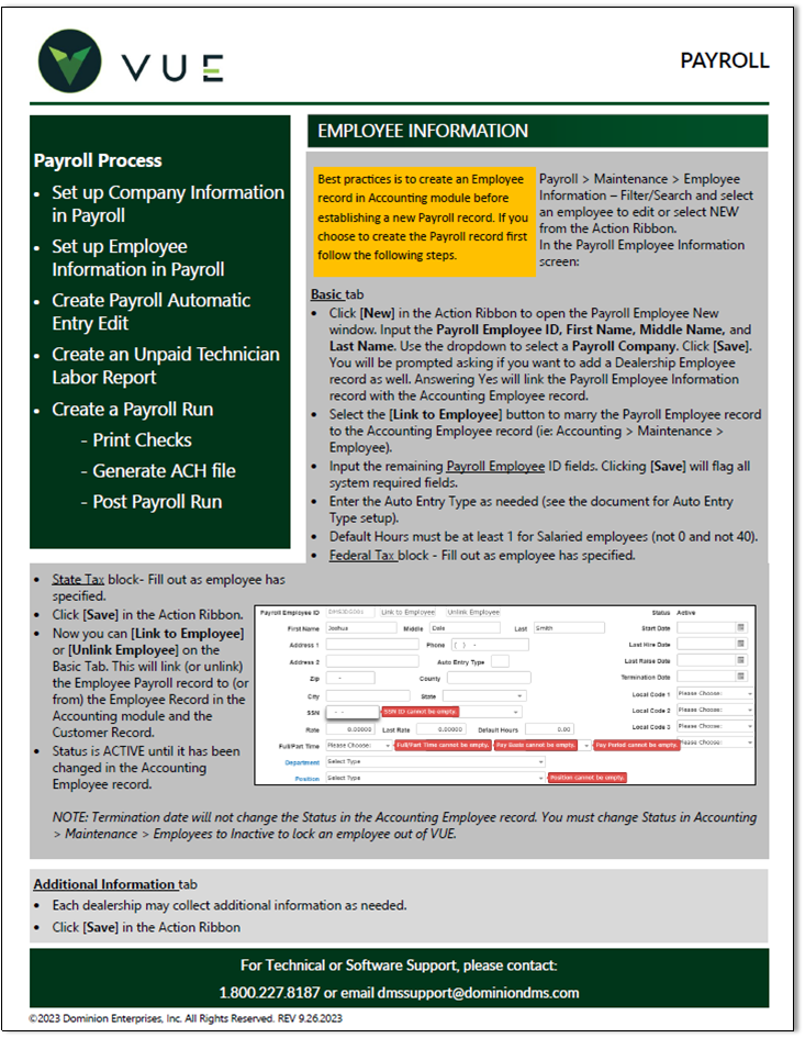 Employee Information (Payroll)