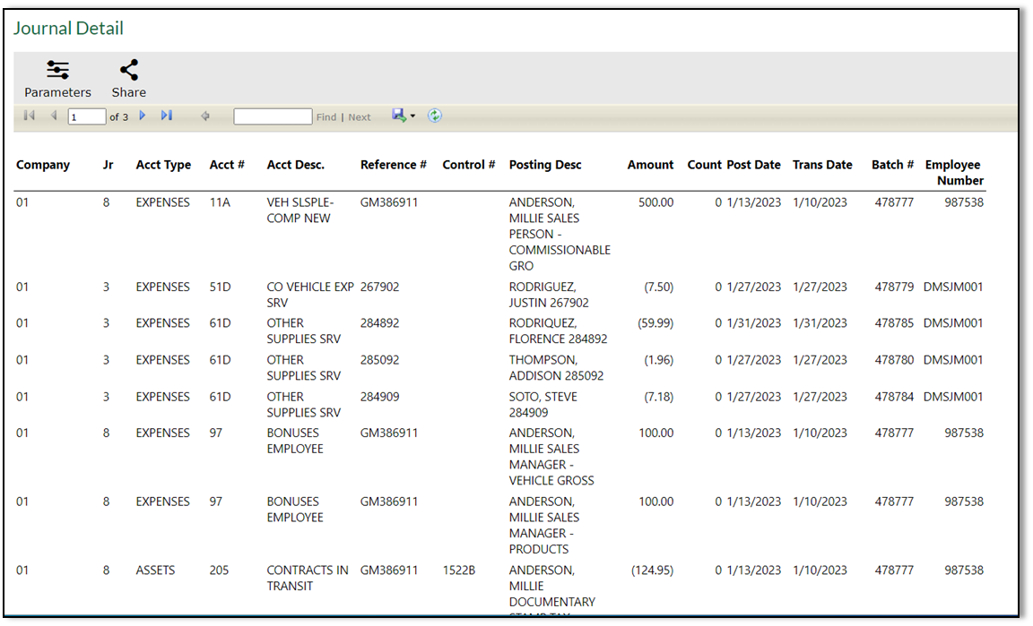 Report Parameter - Report Type