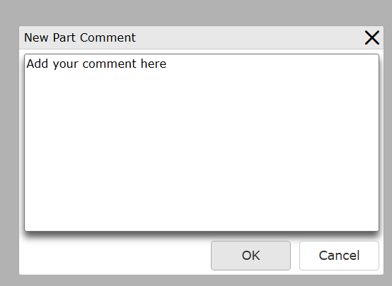 Parts Comment Indicator