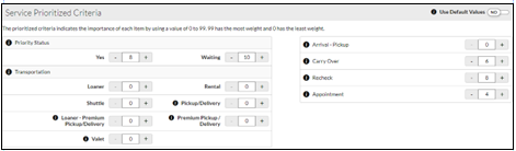 Service Dispatch Configuration Settings