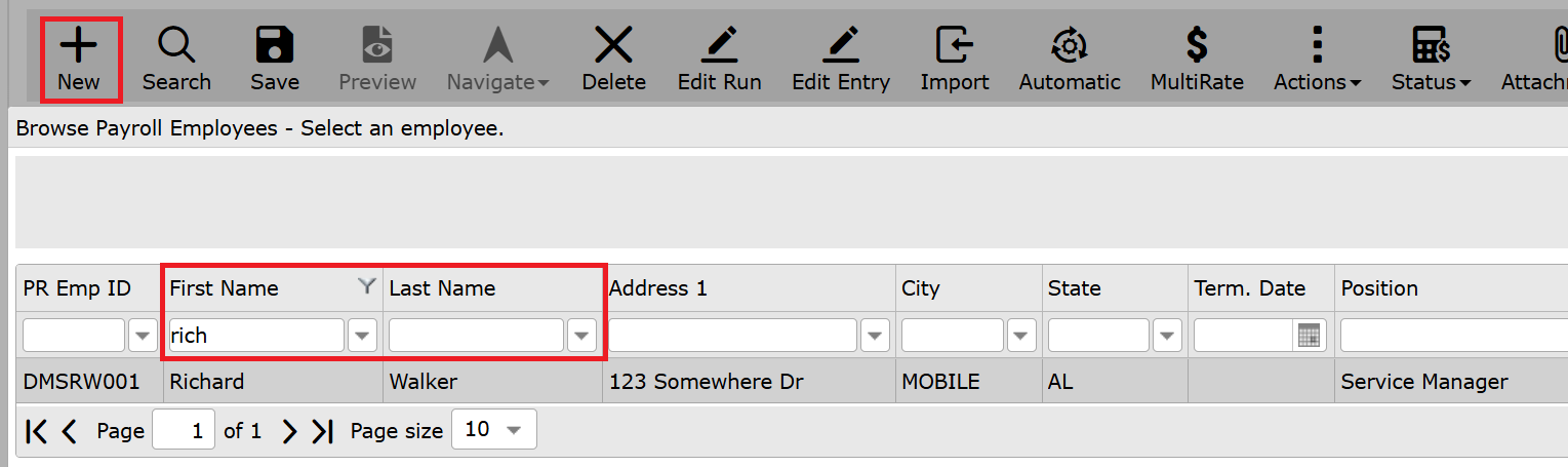 Create Payroll Run and Print Checks